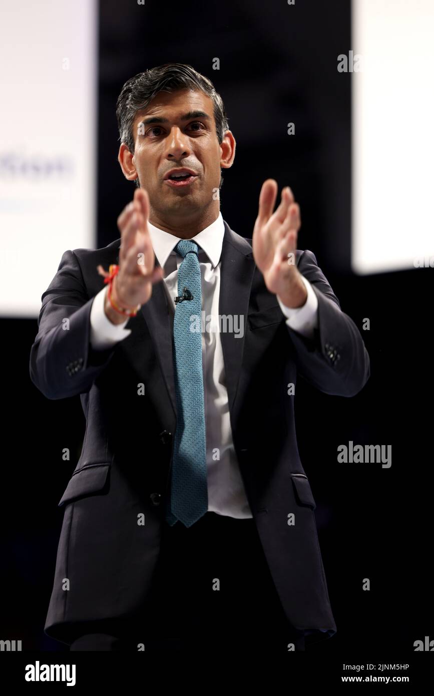Cheltenham, UK. 12 August 2022. Rishi Sunak MP, at the Conservative ...