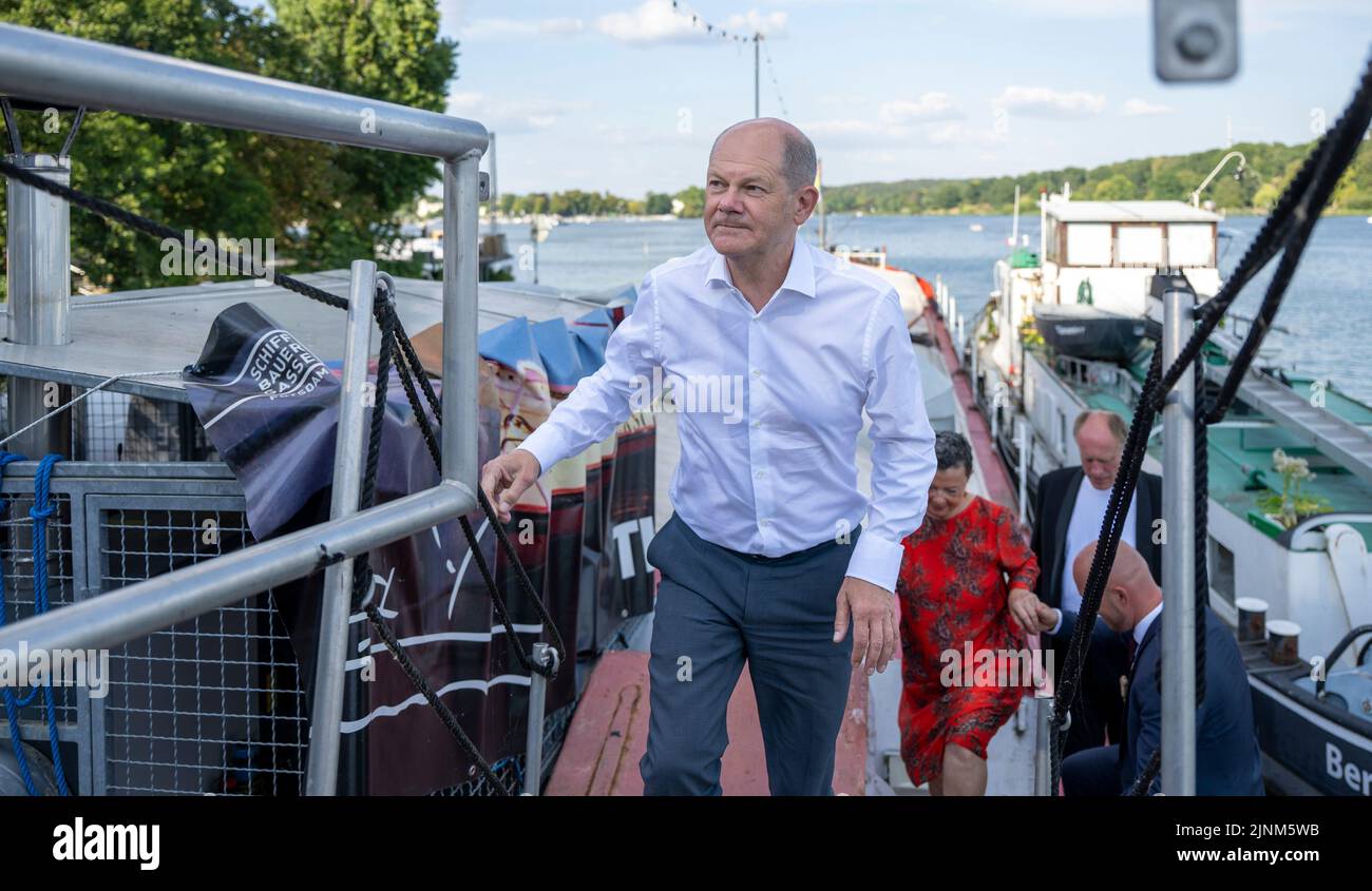 Potsdam, Germany. 12th Aug, 2022. German Chancellor Olaf Scholz (SPD ...