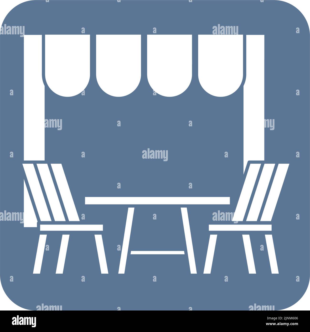 Icon that recommends to use outside seats when eating out Stock Vector ...