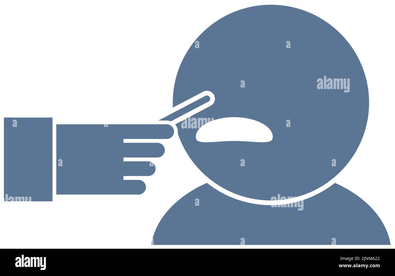 Illustration of collecting mucous membrane of nose by PCR test Stock ...