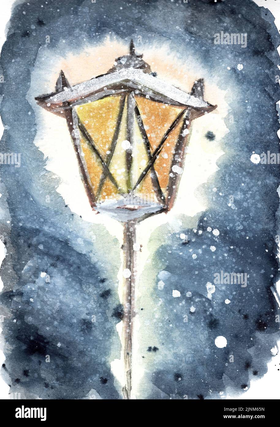 Street Lamp At Night Drawing
