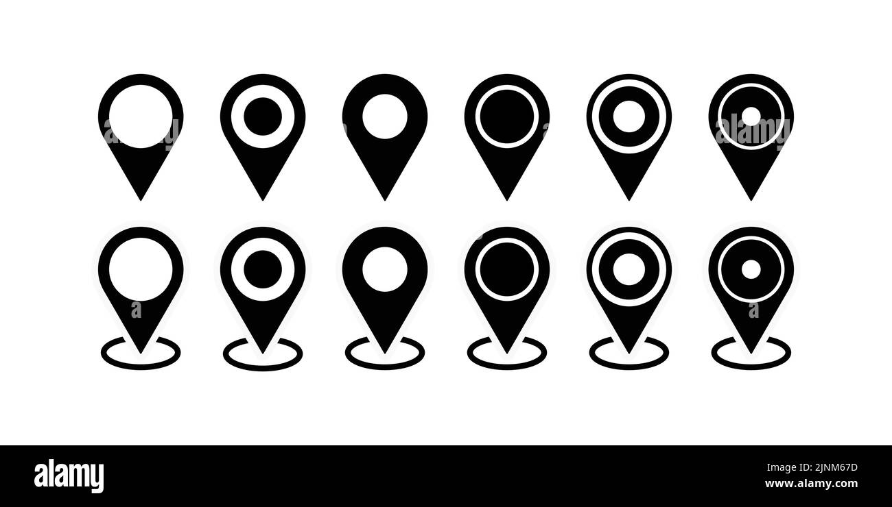 Map pin collection. location markers of different shape. Vector icons ...