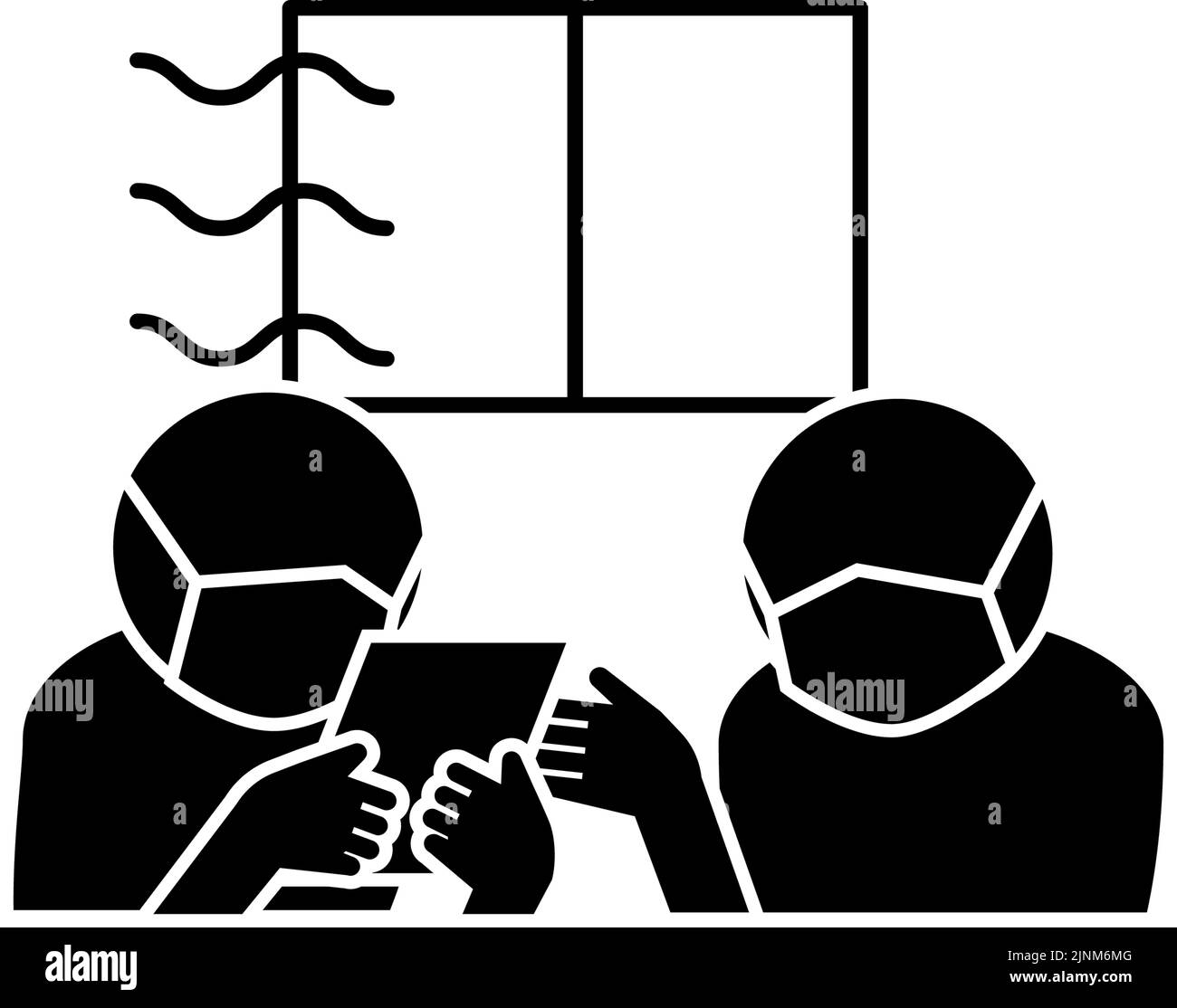 Icon to encourage ventilation with a mask when facing Stock Vector ...