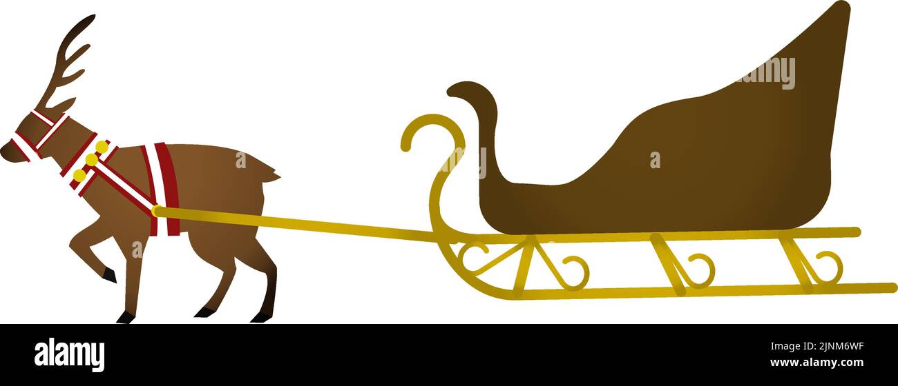 Reindeer pulling an empty sled Stock Vector Image & Art - Alamy