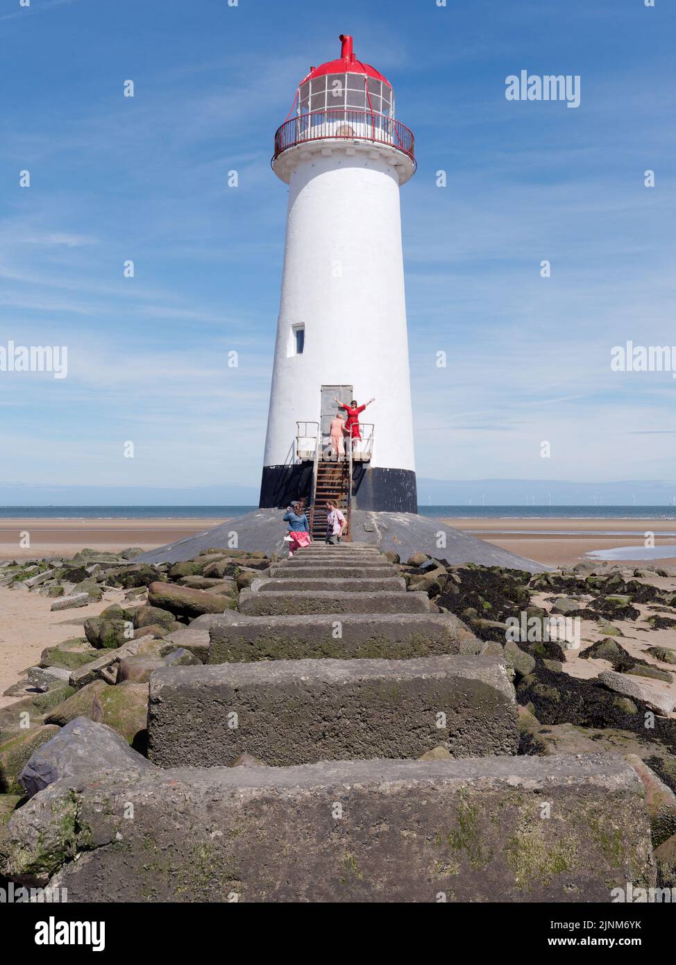 Talacre, Flintshire, Wales, Aug 07 2022: Point of Ayr Lighthouse aka ...