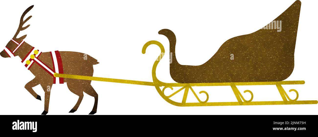 Reindeer pulling an empty sled Stock Vector Image & Art - Alamy