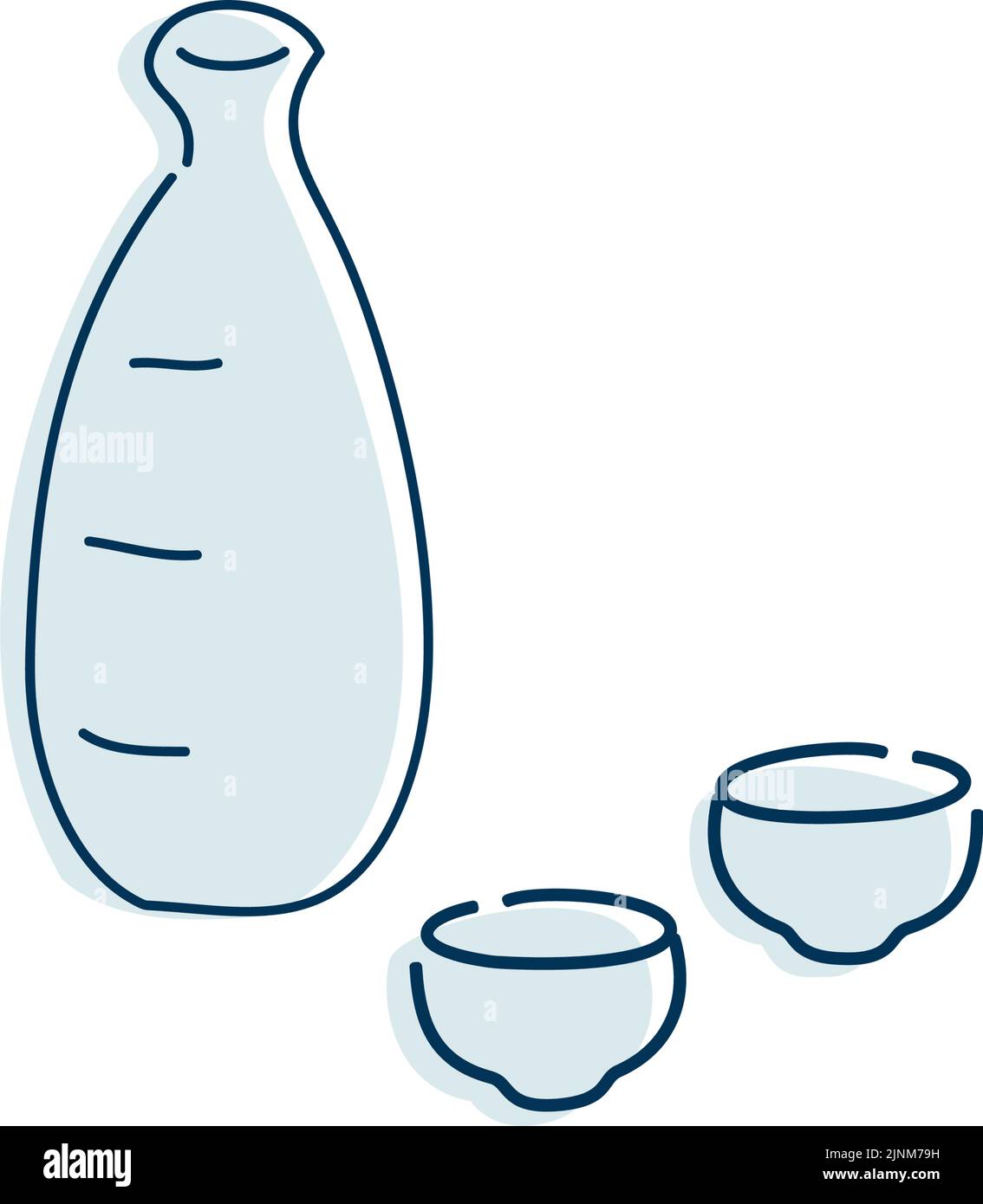 Image illustration of two people drinking sake Stock Vector Image & Art ...