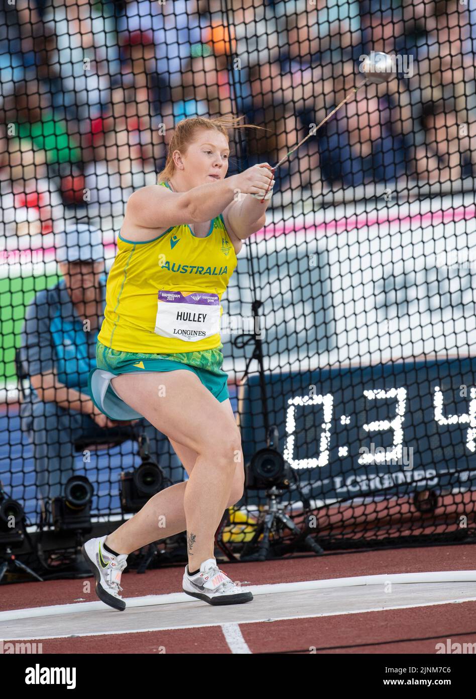Alexandra Hulley of Australia competing in the women’s hammer final at ...