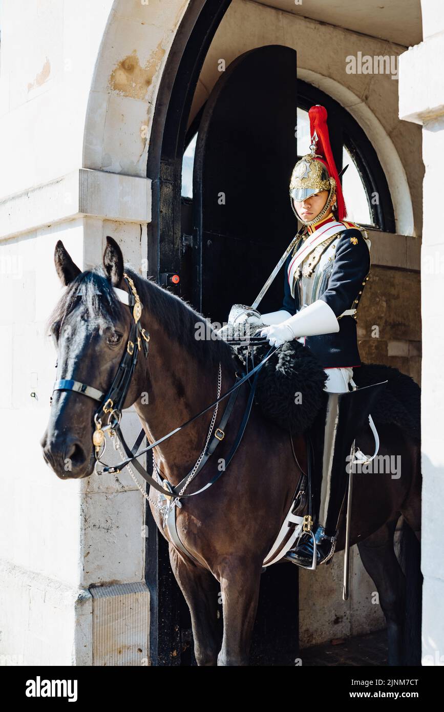 Life Guards, Household Cavalry, Horse Guards Parade, Whitehall, London ...