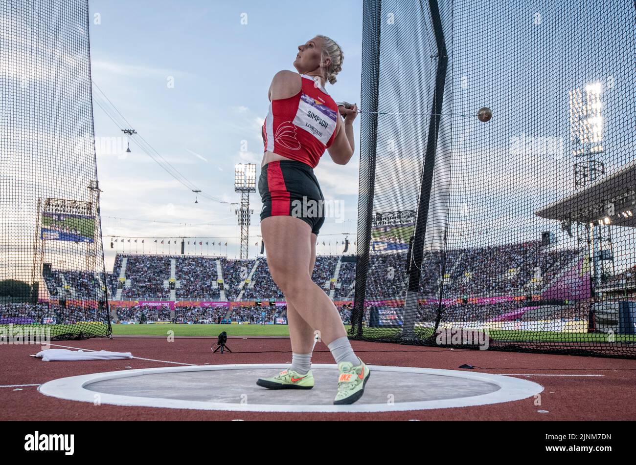 Amber Simpson of Wales competing in the women’s hammer final at the ...