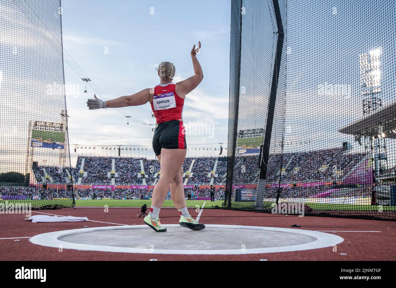 Amber Simpson of Wales competing in the women’s hammer final at the ...