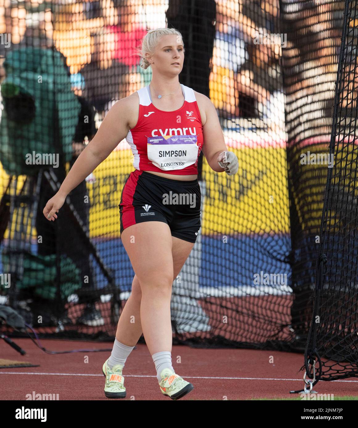 Amber Simpson of Wales competing in the women’s hammer final at the ...