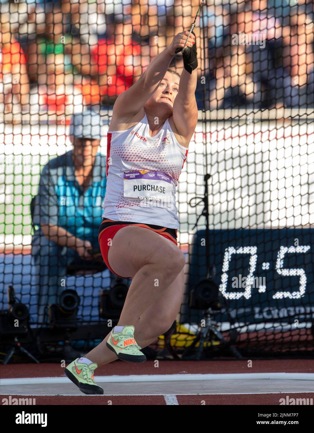 Anna Purchase of England competing in the women’s hammer final at the ...