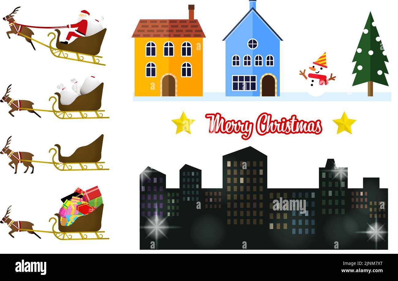 Santa claus building snowman Stock Vector Images - Alamy