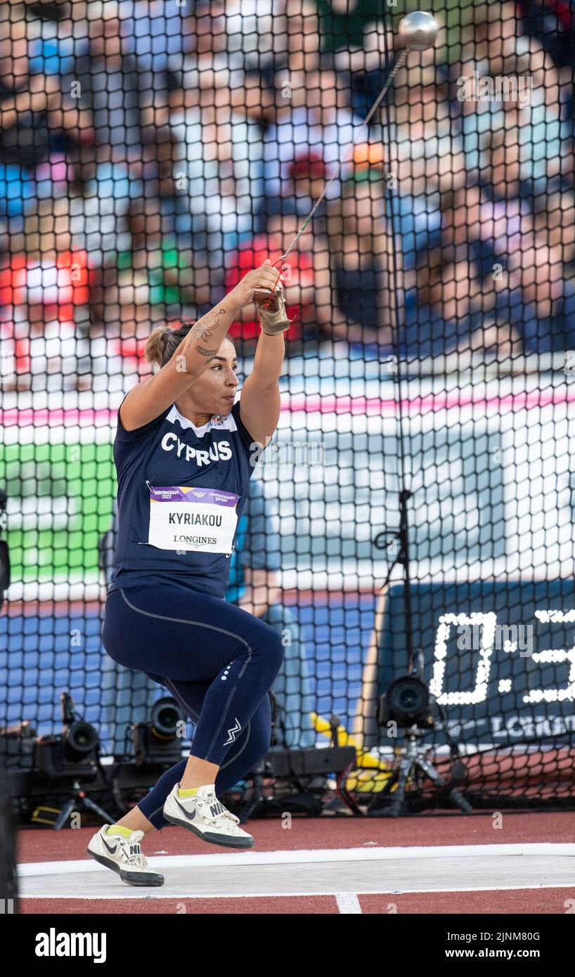 Chrystalla Kyriakou of Cyprus competing in the women’s hammer final at ...