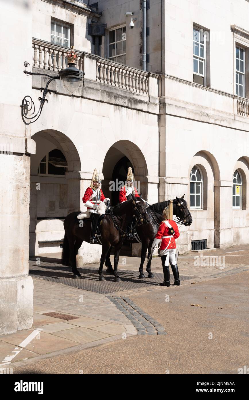 Life Guards, Household Cavalry, Horse Guards Parade, Whitehall, London ...