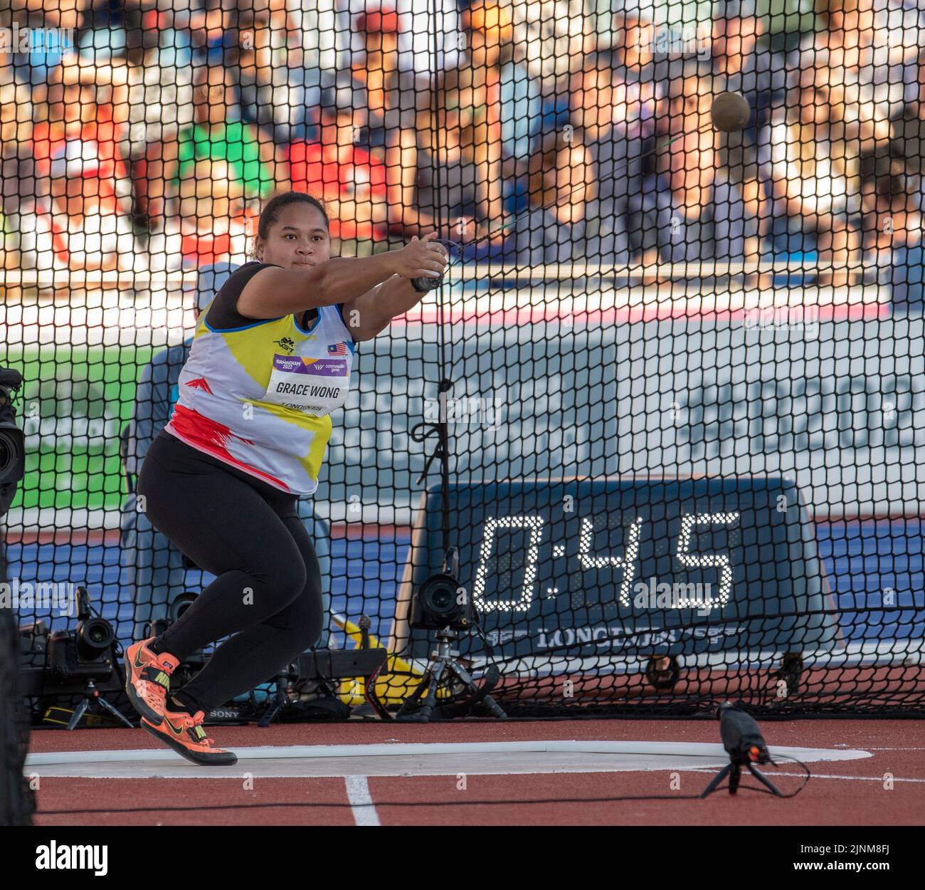 Xiu Mei Grace Wong of Malaysia competing in the women’s hammer final at ...