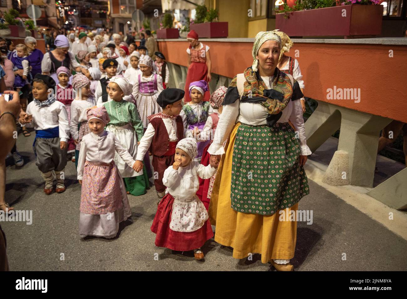 Procession of Saint John towards the Haro square in Les on the Sant ...
