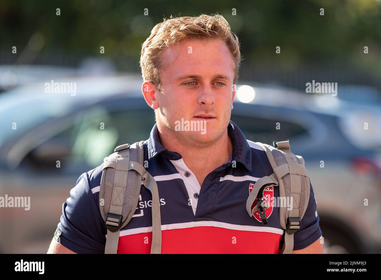 Jez Litten #14 of Hull KR arrives at The Sewell Group Craven Park ...