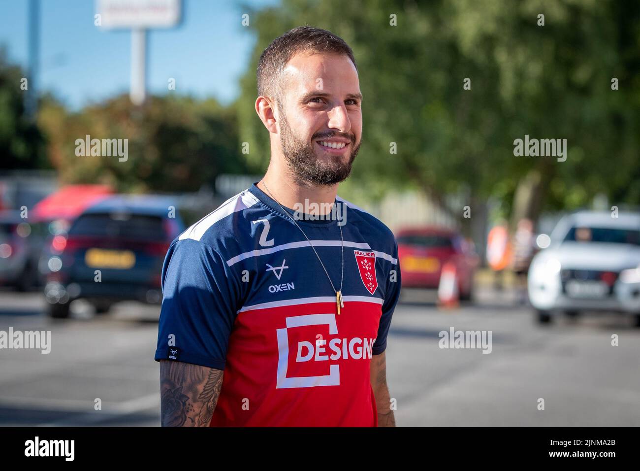 Ben Crooks #2 of Hull KR arrives at The Sewell Group Craven Park ...