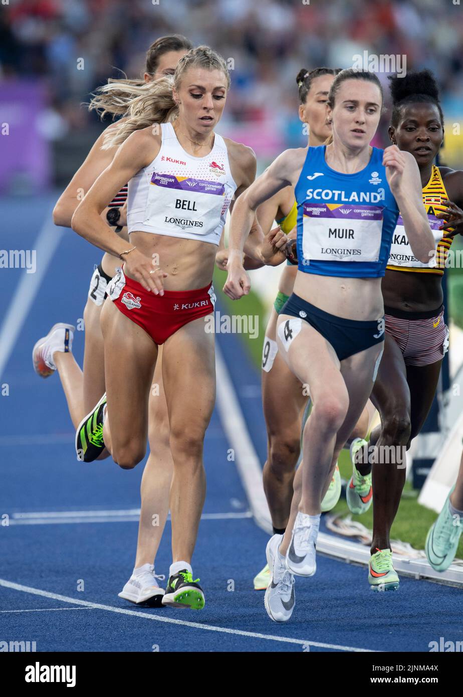 Alex Bell of England and Laura Muir of Scotland competing in the women ...
