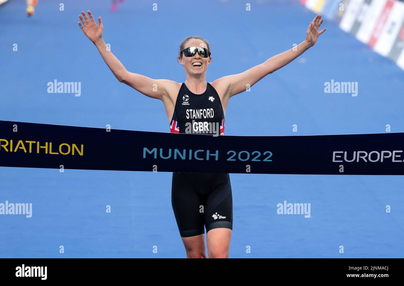 Great Britain's Non Stanford wins the Women's Elite Triathlon during ...