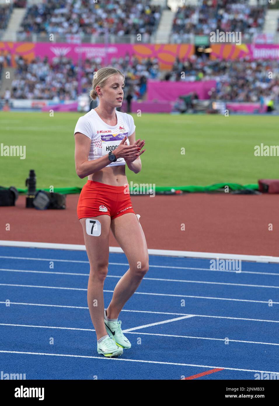 Keely Hodgkinson of England competing in the women’s 800m final at the ...