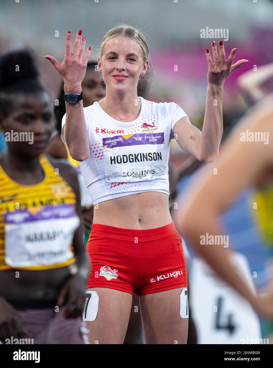 Keely Hodgkinson of England competing in the women’s 800m final at the ...