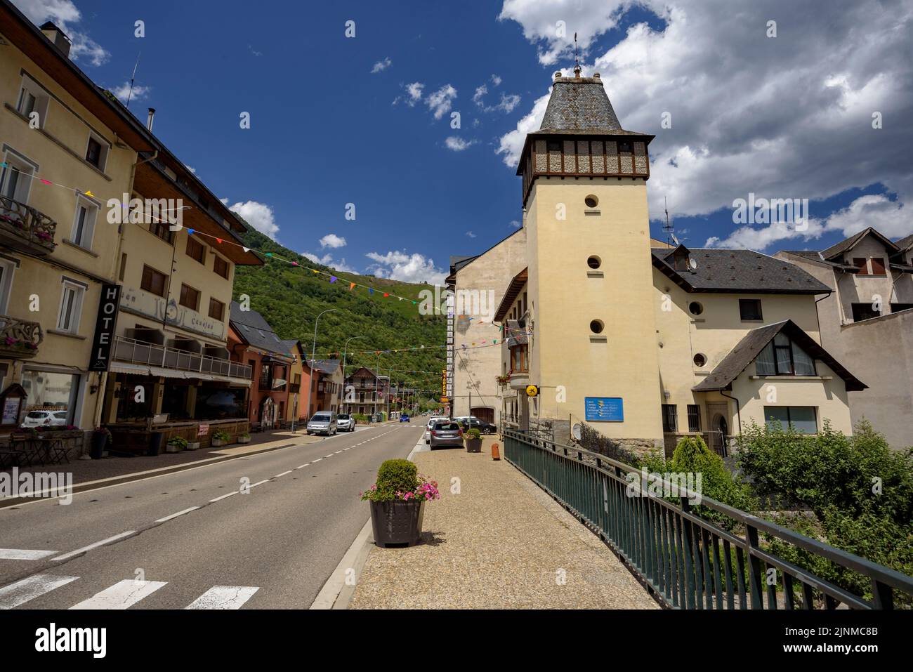 Village of Les decorated for the festival of Sant Joan due to the ...