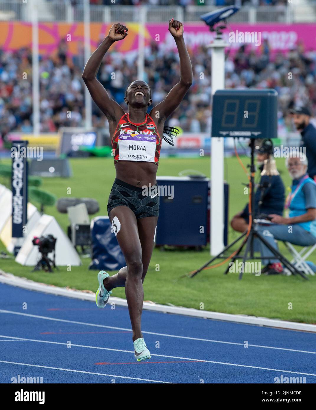 Mary Moraa of Kenya celebrating her win in the women’s 800m final at ...