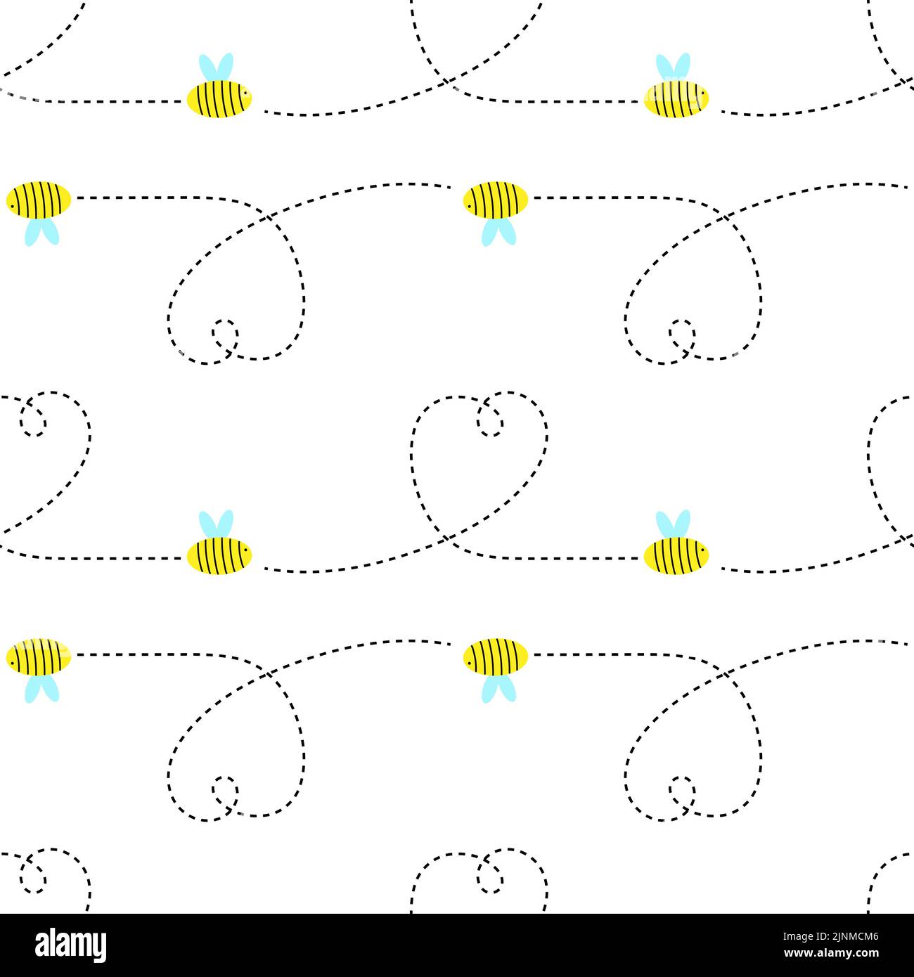 Cute bees with dotted line hi-res stock photography and images - Alamy