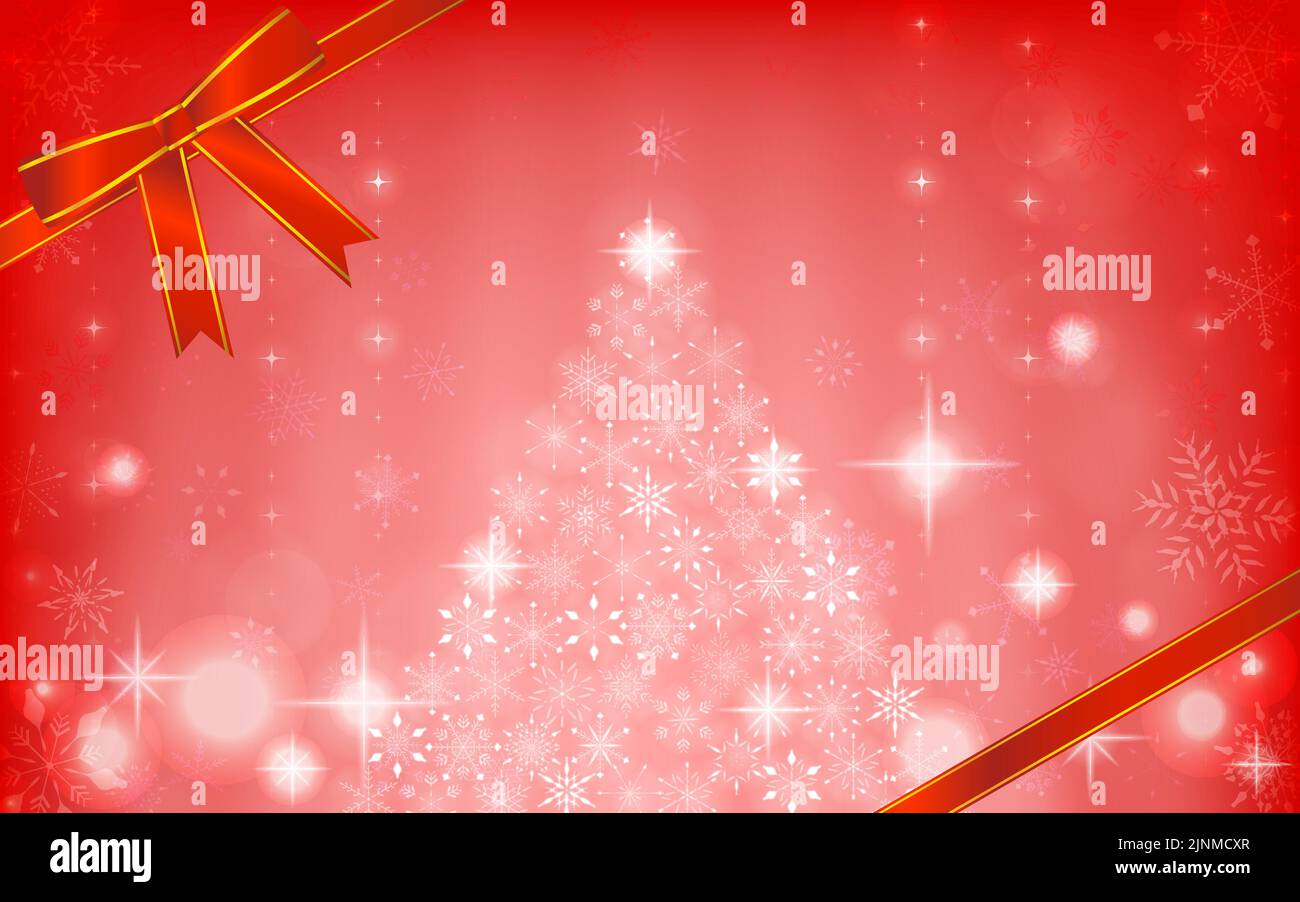 Sparkling snowflake Christmas tree and aurora, with decoration Stock ...