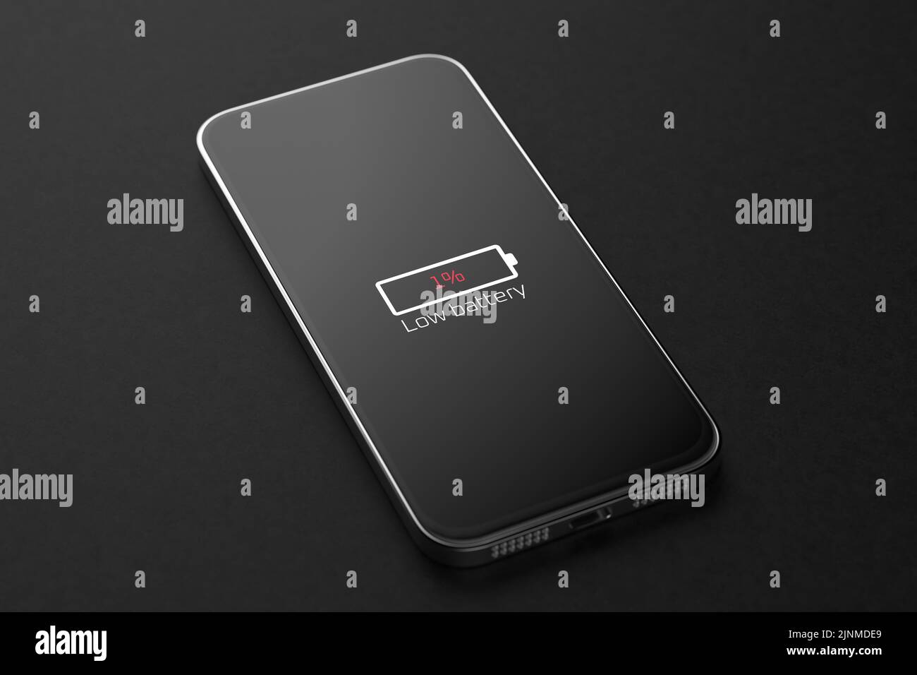Low battery on phone. 3d render Stock Photo - Alamy
