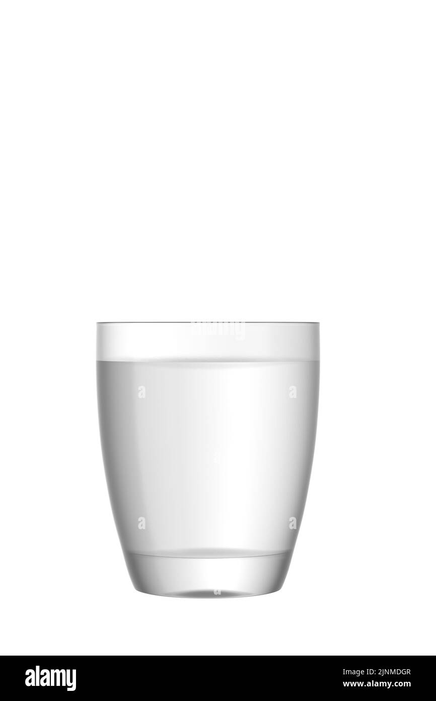 glass goblet filled with water. isolated on white background. 3d render ...
