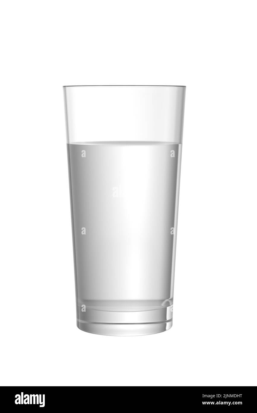 Glass cup filled with water on a white background.. isolated on white ...