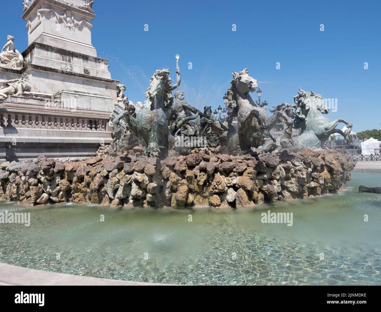 Monuments aux Girondins, famous fountain on the Quinconces square in ...