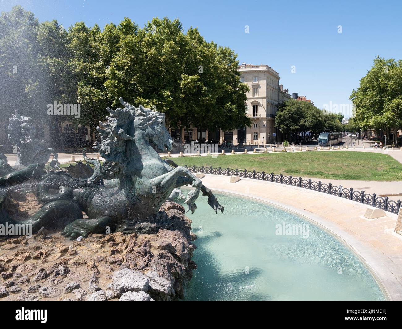 Monuments aux Girondins, famous fountain on the Quinconces square in ...