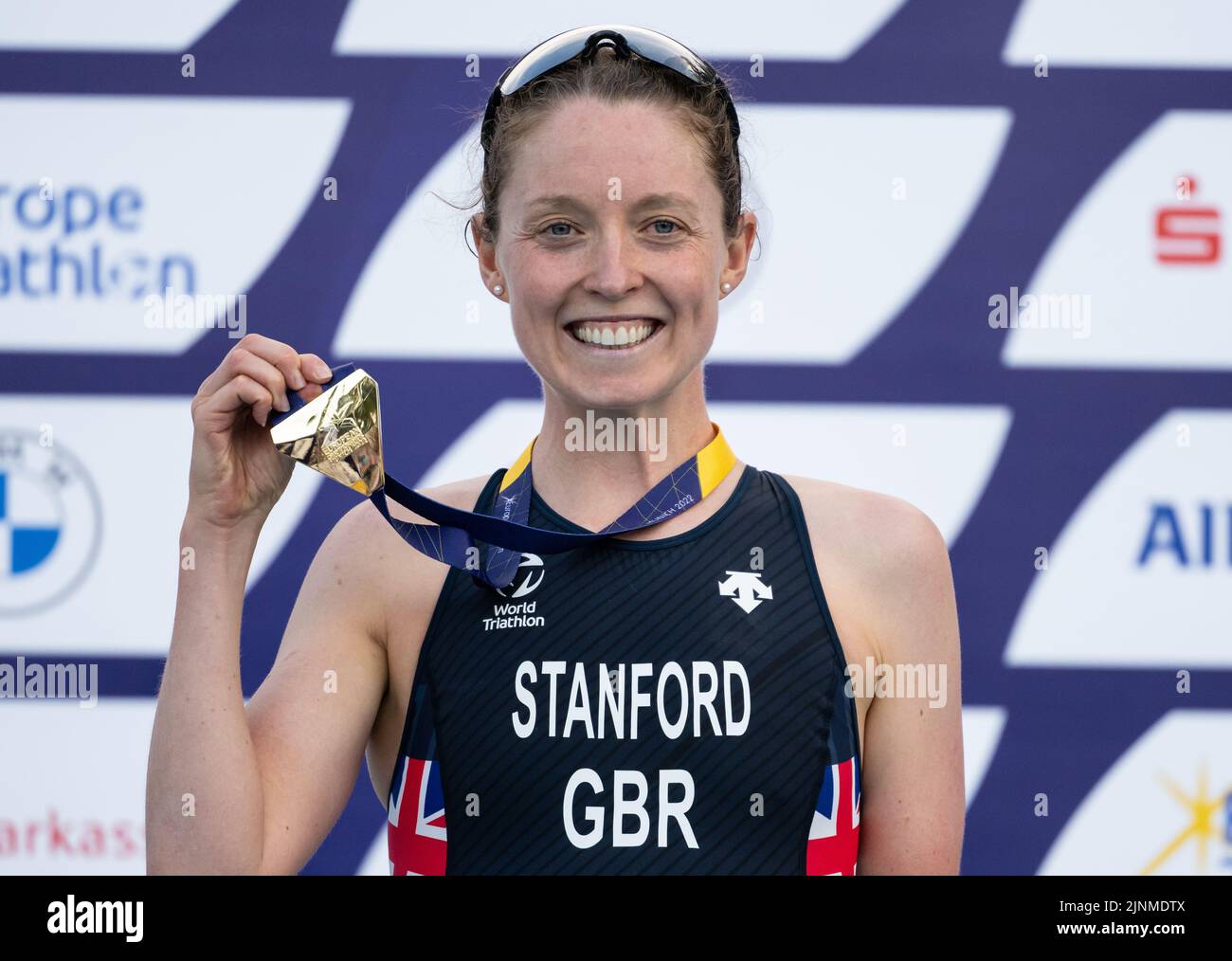 Great Britain's Non Stanford celebrates with the gold medal after the ...