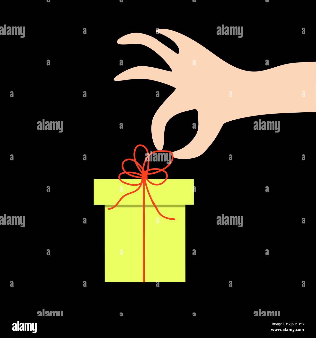 The hand opens the gift Stock Vector Image & Art - Alamy