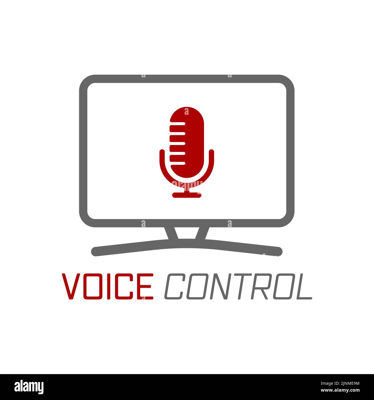 voice control. TV with microphone. Vector template for for logo ...