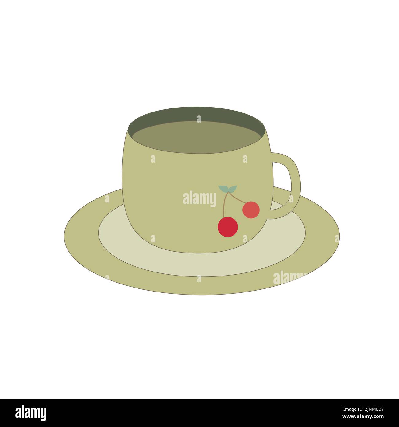 Mug saucer tea drinking Stock Vector Images - Alamy