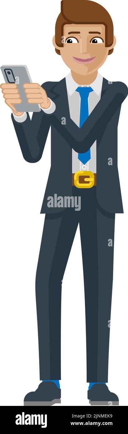 Handsome business man mobile Stock Vector Images - Alamy