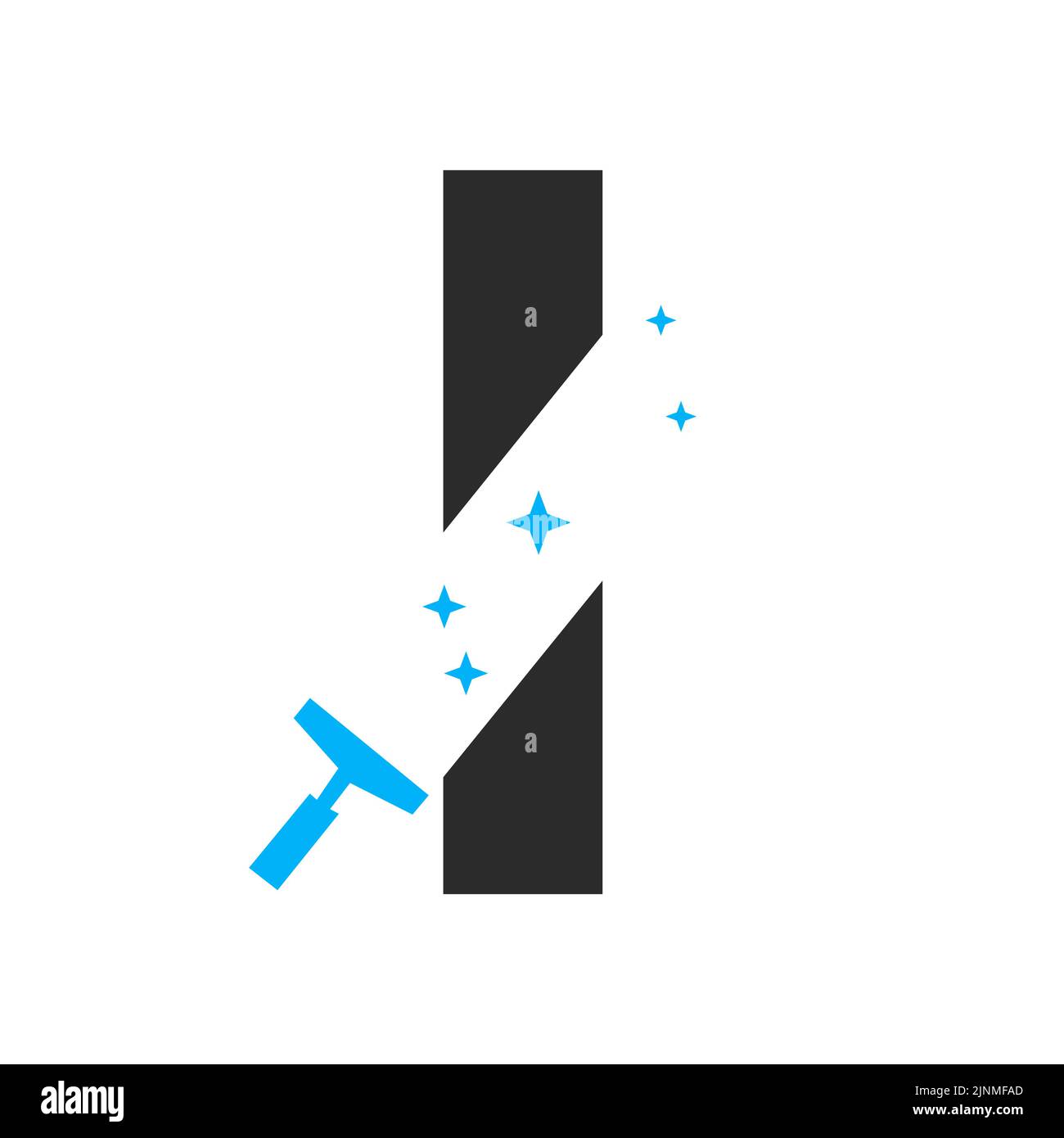 Letter I House Cleaning Logo Concept For Broom Maid Service Symbol ...