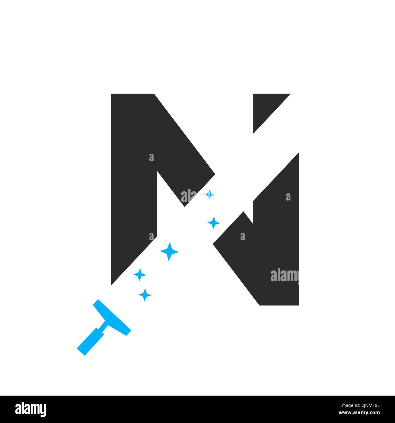 Letter N House Cleaning Logo Concept For Broom Maid Service Symbol ...