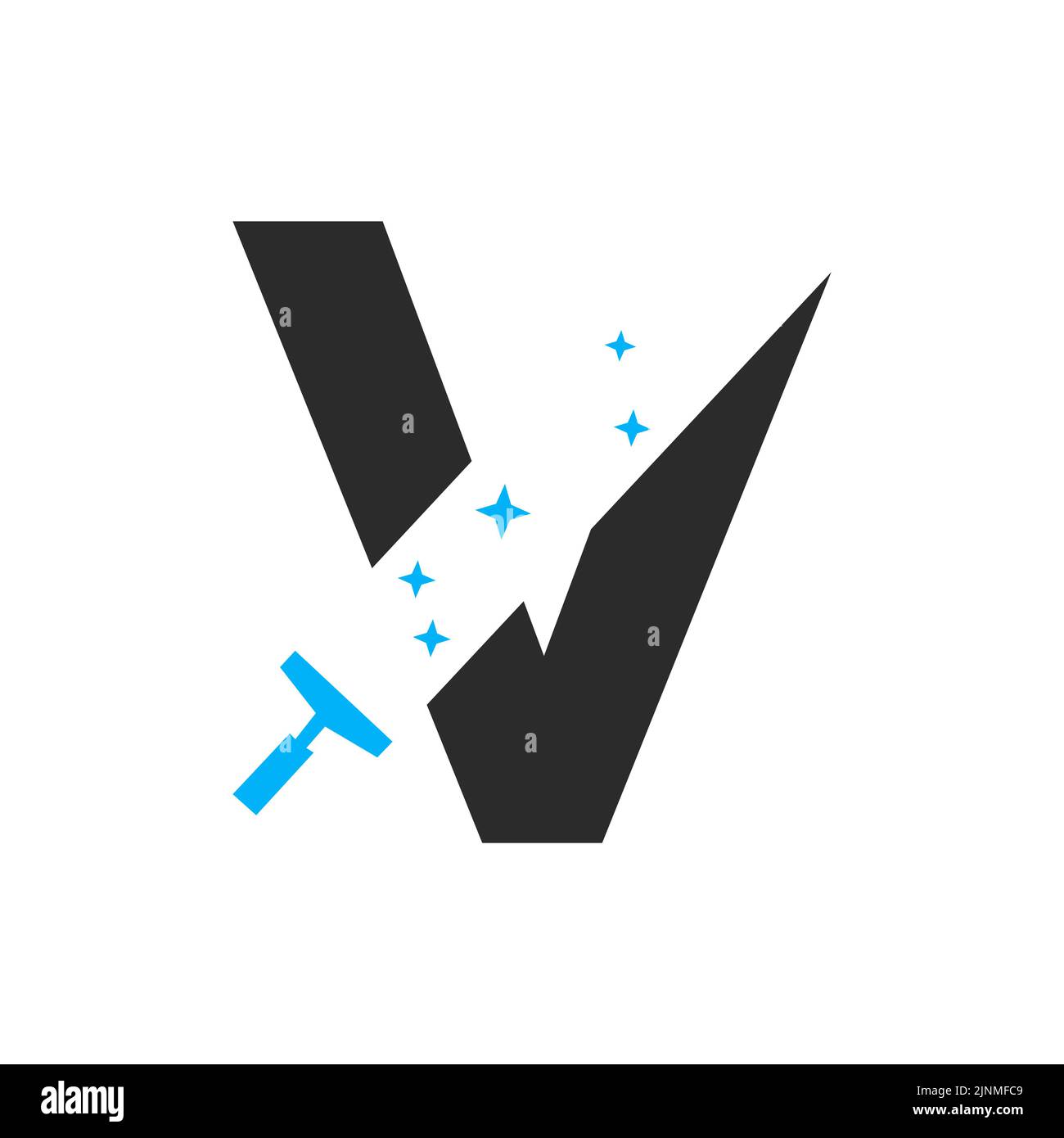 Letter V House Cleaning Logo Concept For Broom Maid Service Symbol ...