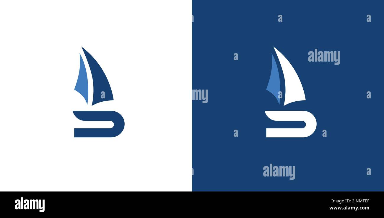 Unique and modern letter S initial sailboat logo design Stock Vector ...