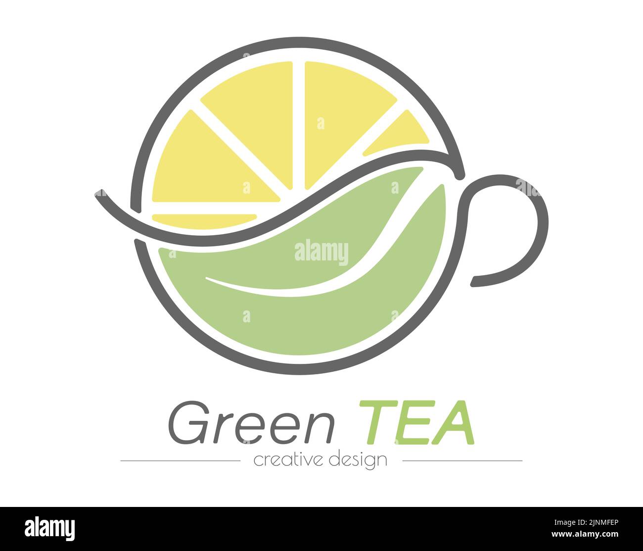 Tea with lemon. Vector template for for logo, sticker, logo or brand ...