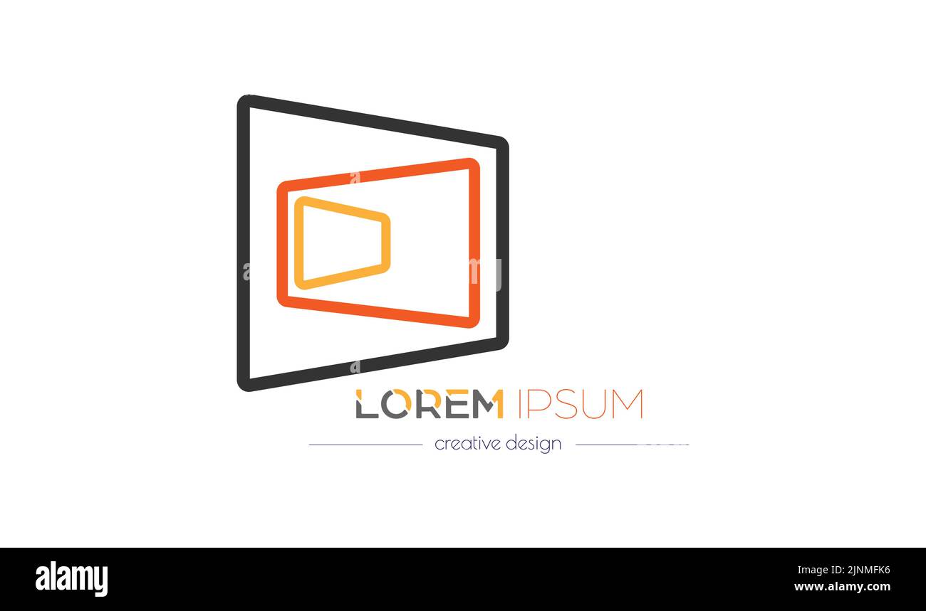 Screen. An illustration template for a logo, sticker, brand or label ...