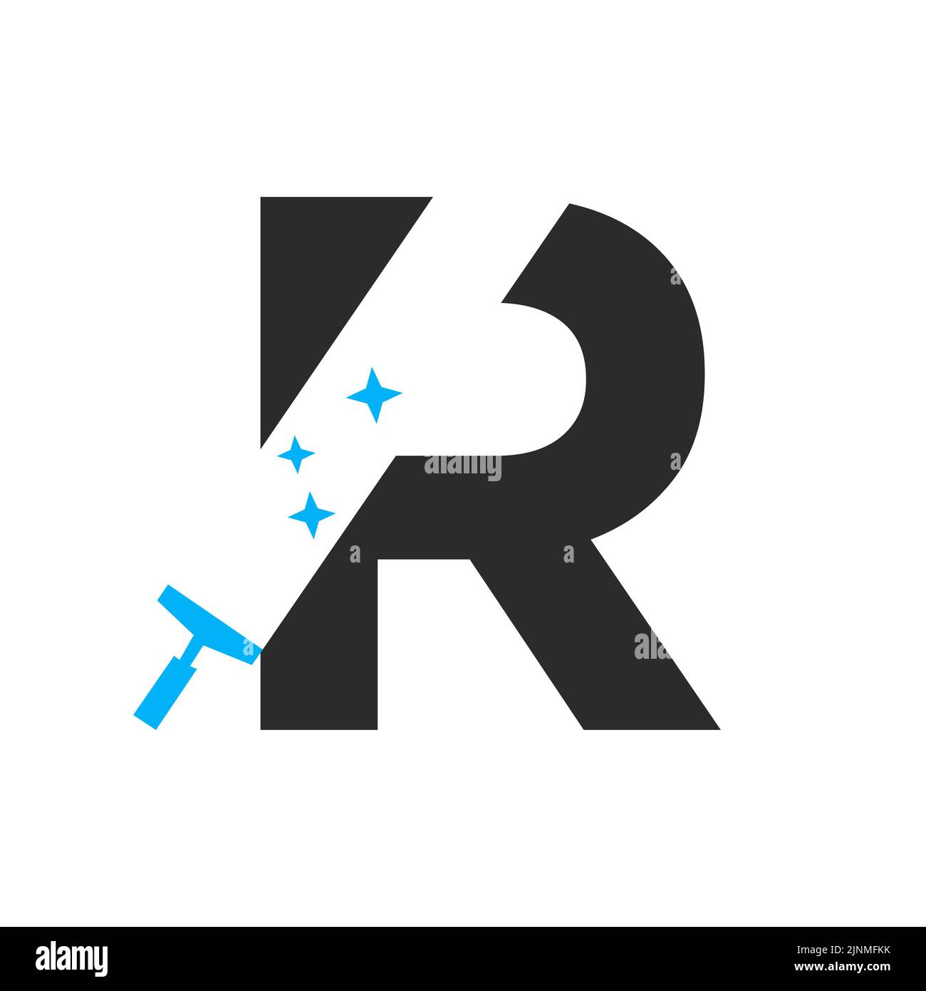 Letter R House Cleaning Logo Concept For Broom Maid Service Symbol ...