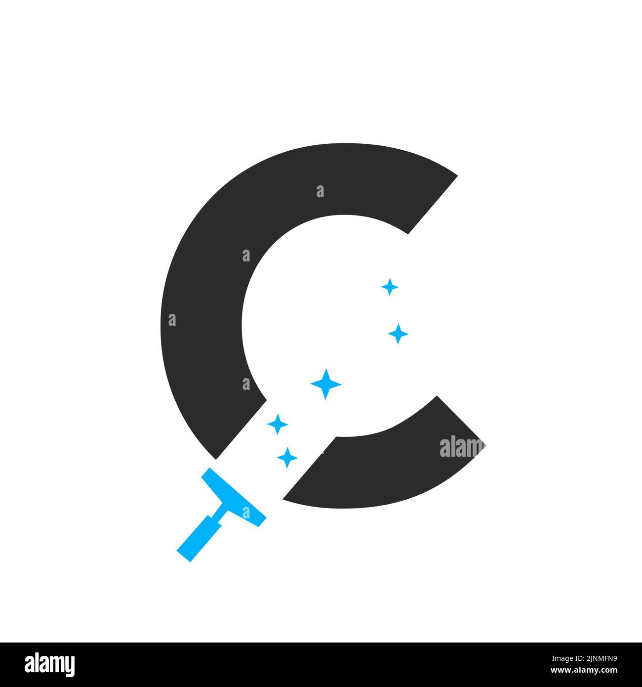 Letter C House Cleaning Logo Concept For Broom Maid Service Symbol ...